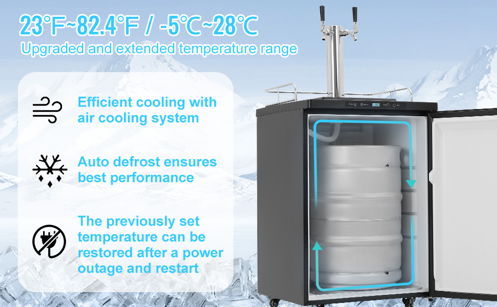 VEVOR Beer Kegerator Draft Beer Dispenser Full Size Keg Refrigerator ...