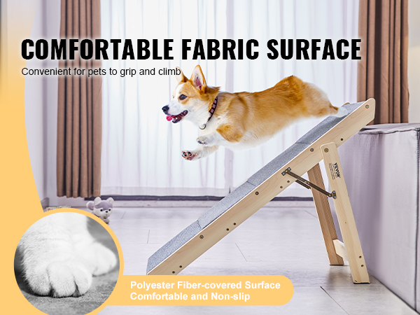 VEVOR Wood Pet Stairs/Pet Steps, 2-in-1 Foldable Wooden Dog Stair for ...