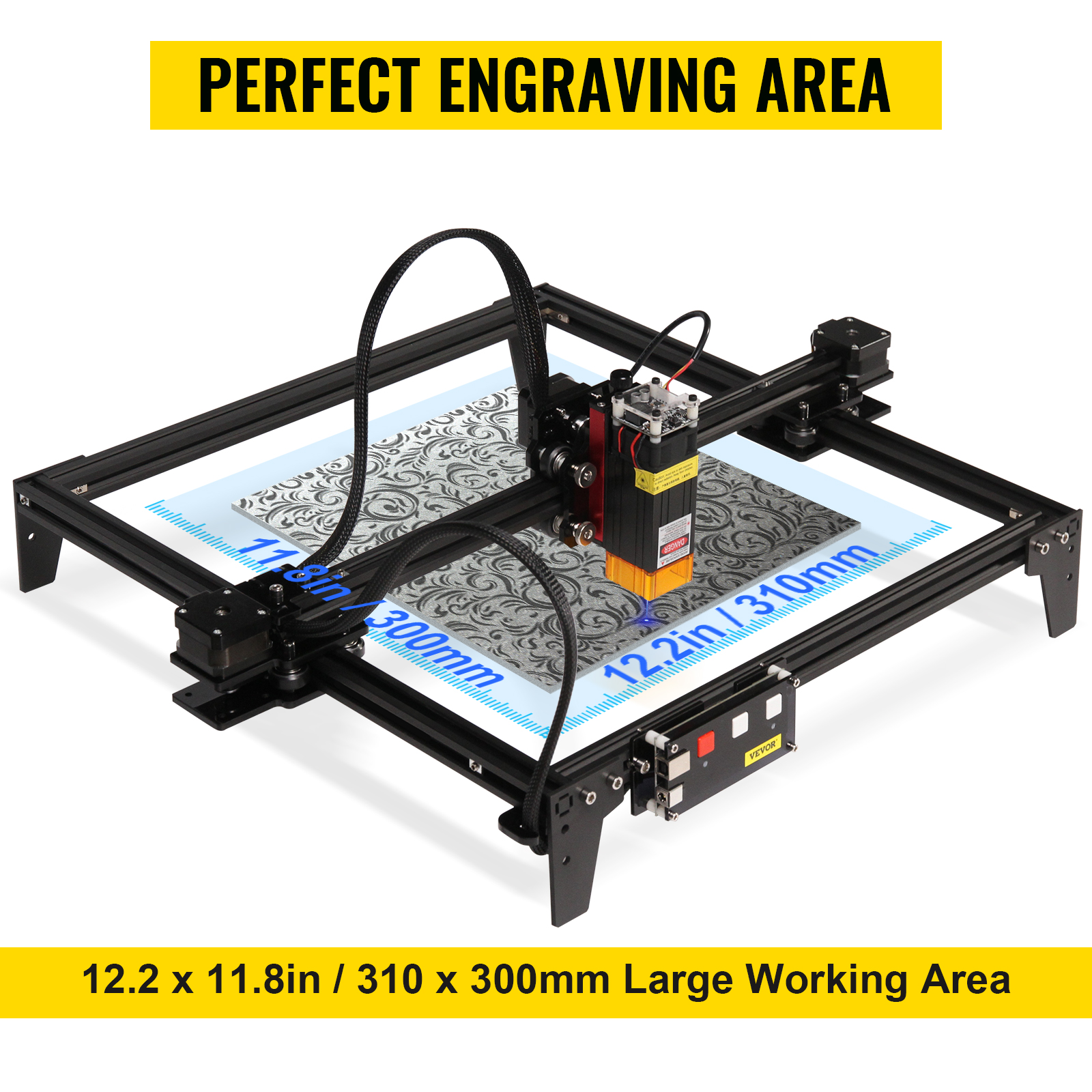 VEVOR Desktop Laser Engraver 12.2"x11.8" Large Engraving Area 5.5W ...