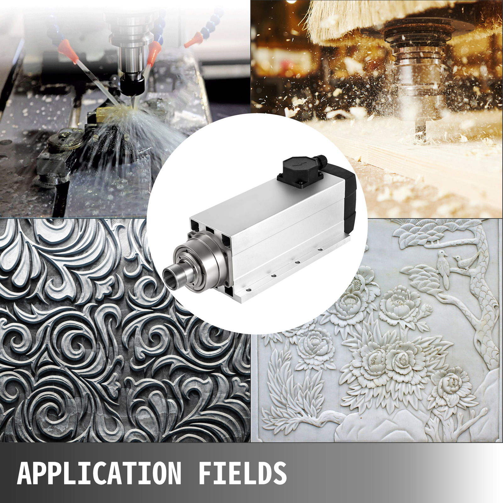 VEVOR Spindle Motor 7.5KW Square Air Cooled Spindle Motor ER32 Collect ...