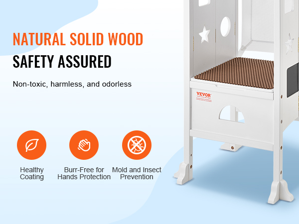VEVOR Tower Step Stool, Foldable Toddler Kitchen Stool Helper, Toddler ...