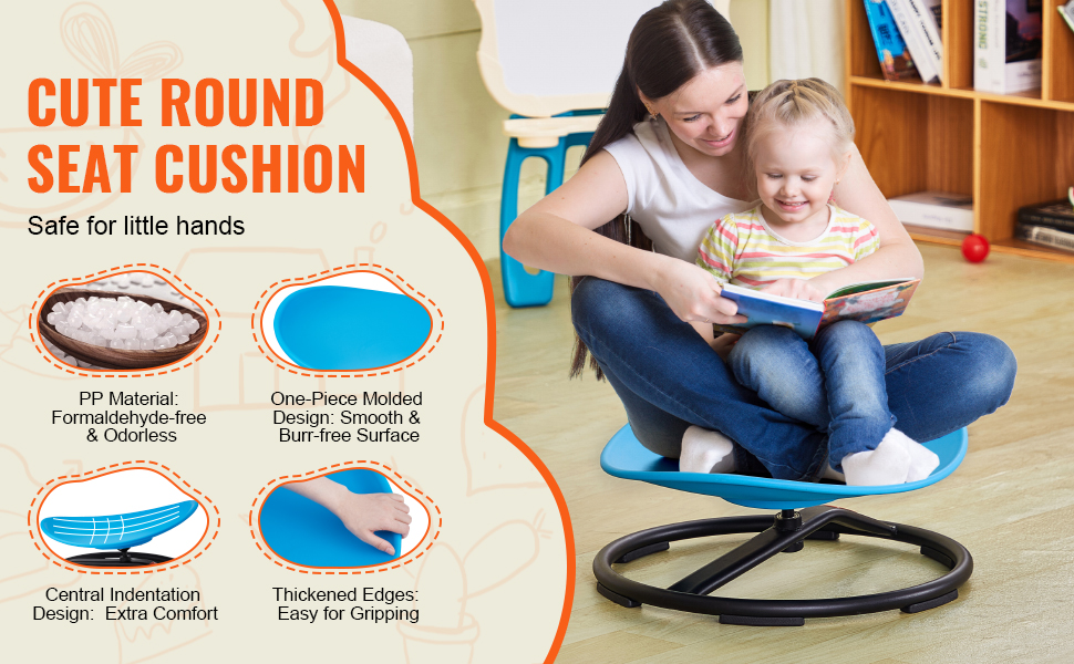 VEVOR Kids Swivel Chair, 220 LBS Capacity, Sensory Spinning Chair ...