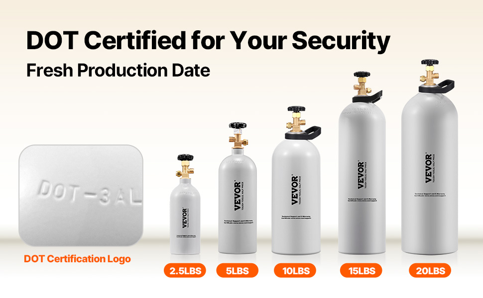 CO2 Tank 10 lbs New Aluminum Alloy Gas Cylinder with CGA320 Valve DOT ...