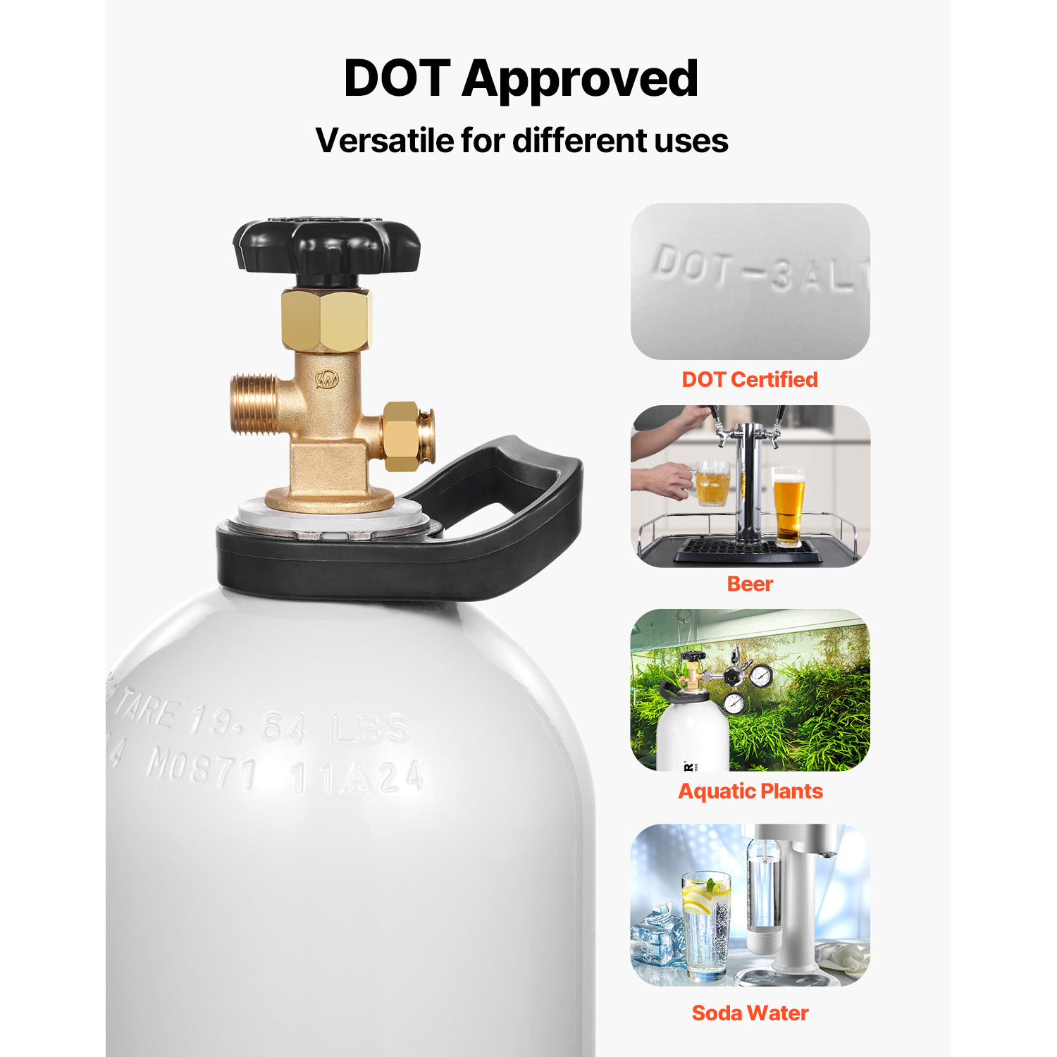 5/10/15/20 Lbs CO2 Tank Aluminum CO2 Regulator Gauge with Check Valve ...
