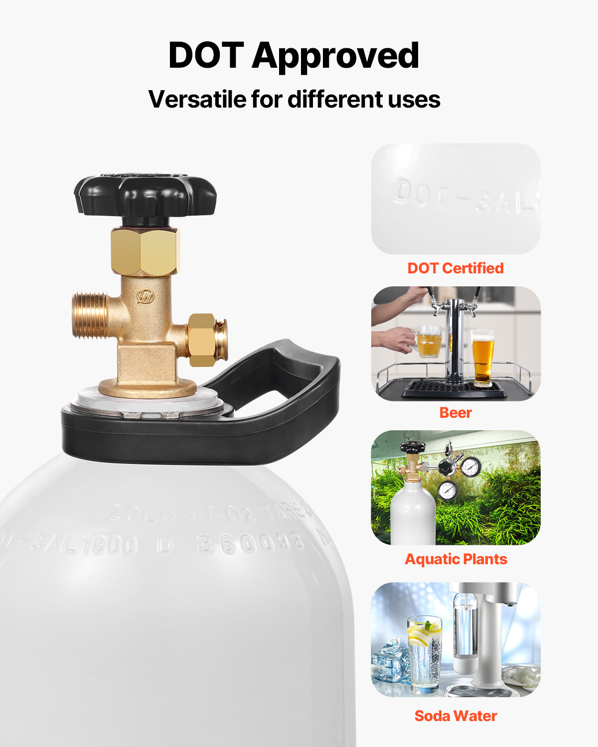 5/10/15/20 Lbs CO2 Tank Aluminum CO2 Regulator Gauge with Check Valve ...