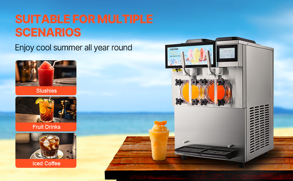 2 x 12L / 3.17 Gal Commercial Slushy Machine Margarita Smoothie Frozen ...