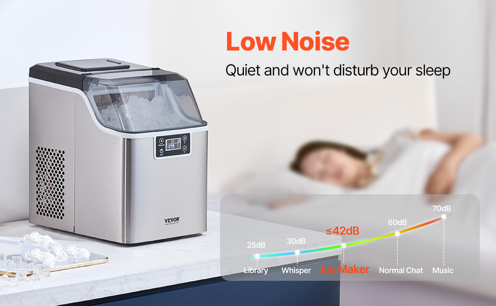 Portable Countertop Ice Maker 45Lbs/24H Self-Cleaning with Scoop Basket ...