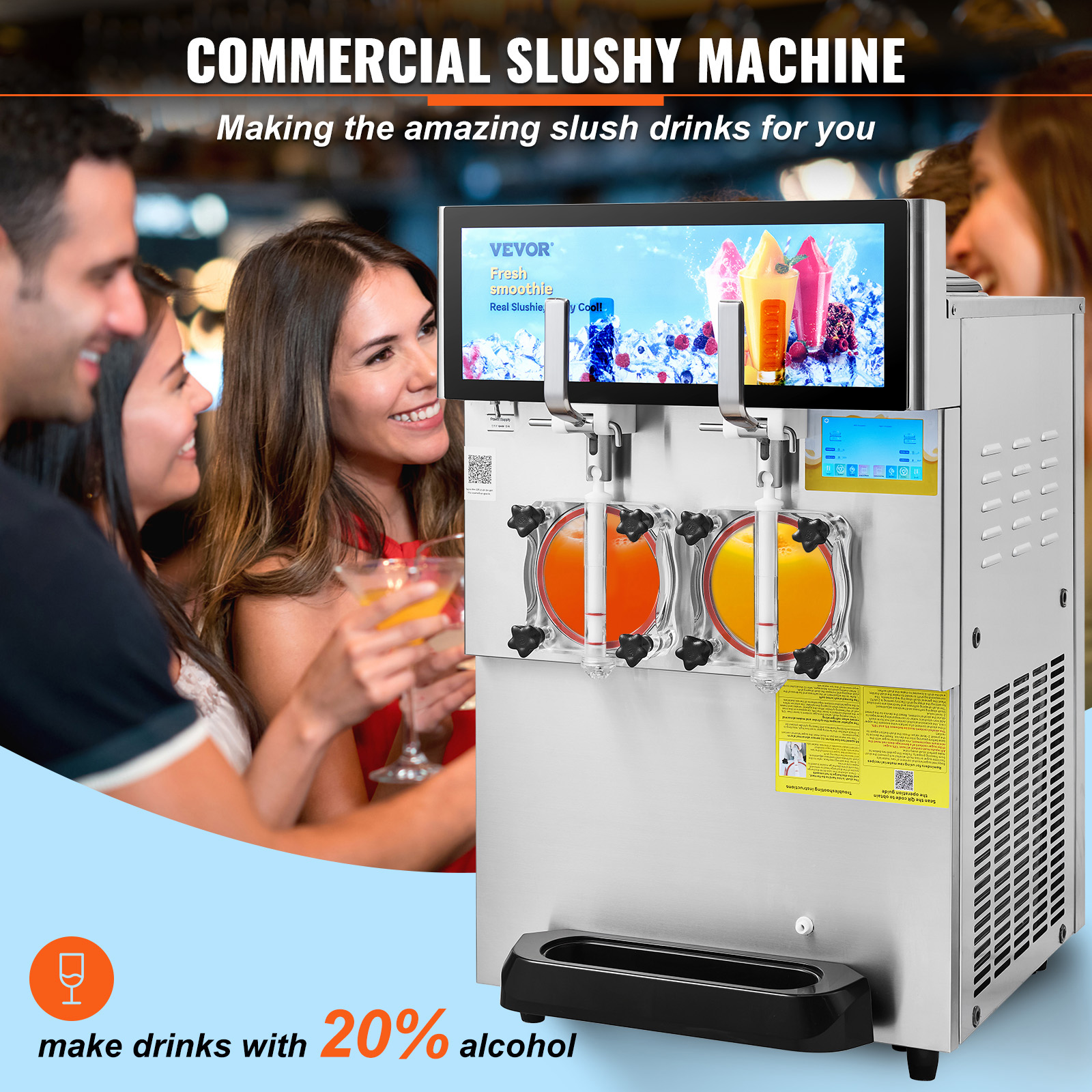 VEVOR Commercial Slushy Machine Margarita Smoothie Frozen Drink Slush ...