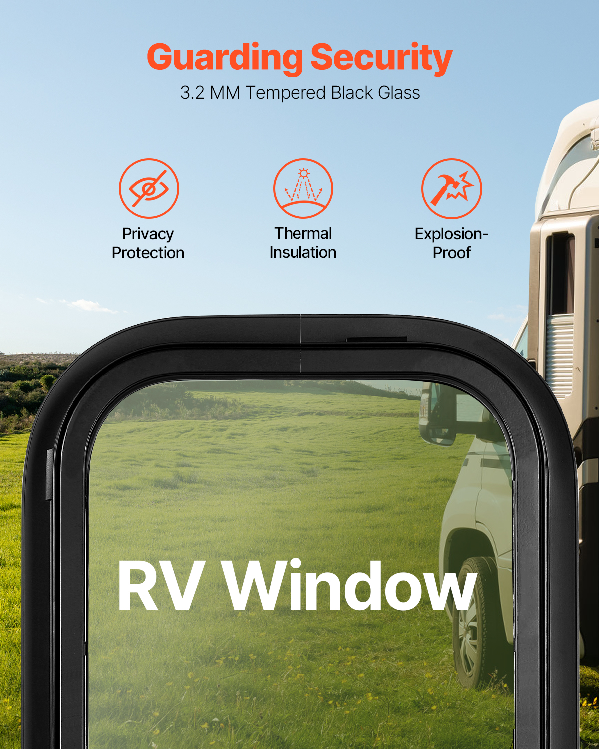 Exit/Vertical RV Window 14x16-36x22in Emergency Push Out Window W ...