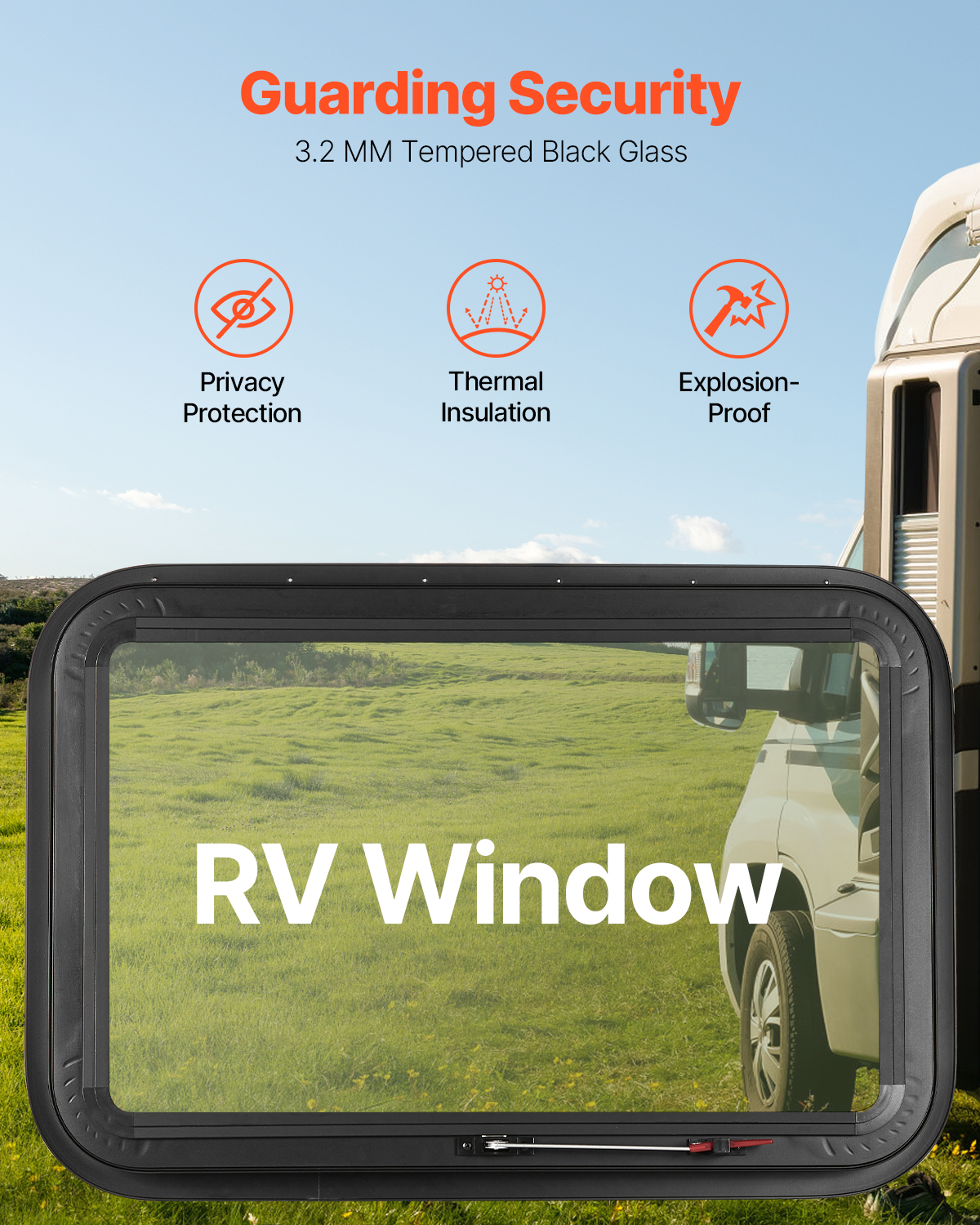 Exit/Vertical RV Window 14x16-36x22in Emergency Push Out Window W ...