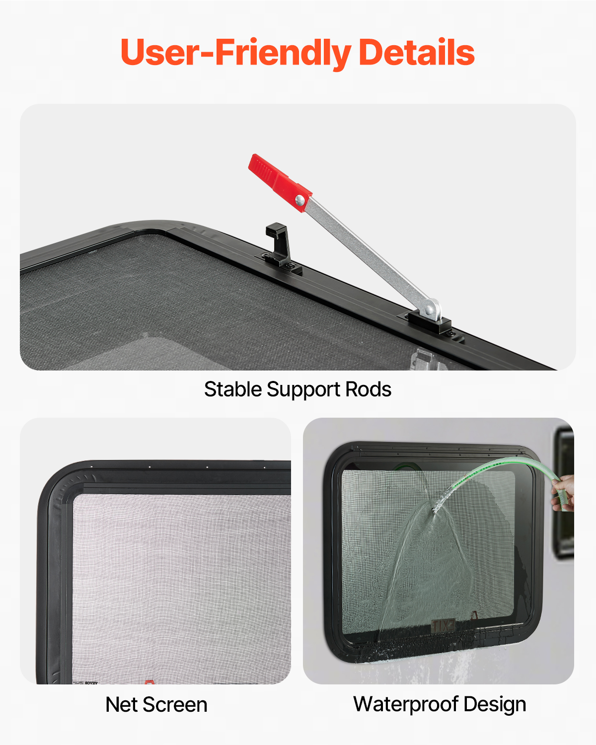 Exit/Vertical RV Window 14x16-36x22in Emergency Push Out Window W ...