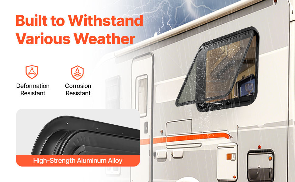 VEVOR Exit RV Window 30" W x 22" H Emergency Push Out Window W/ Screen ...