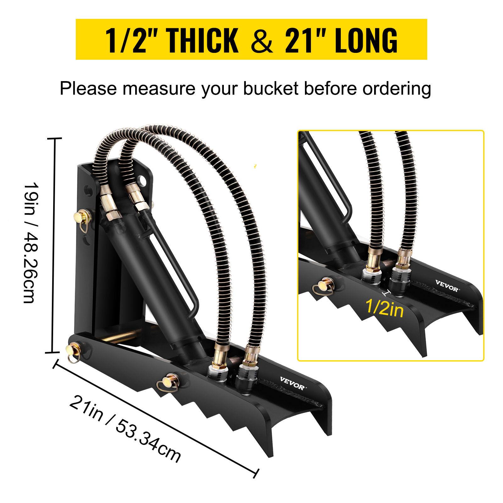 VEVOR Backhoe Thumb 21 inch Hydraulic Backhoe Excavator Thumb ...
