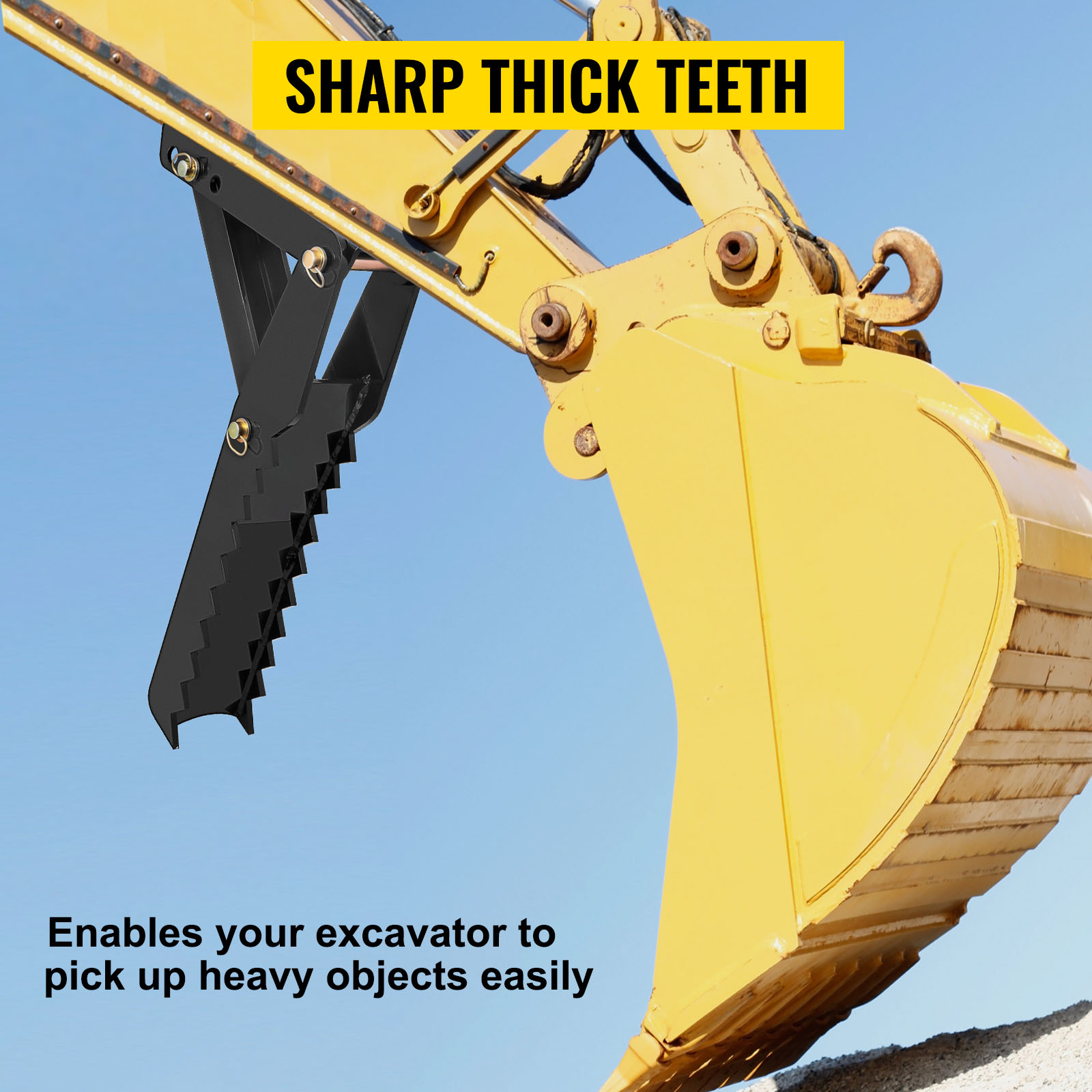 VEVOR 27" Backhoe Thumb, 1/2" Teeth Thickness Heavy Duty Excavator ...