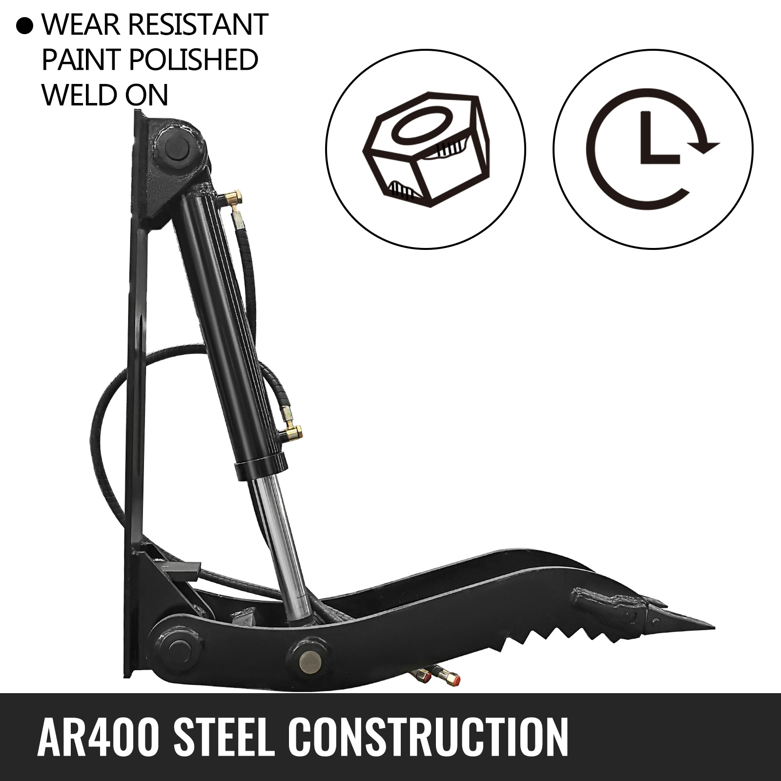 Hydraulic Backhoe Thumb 12" X 50"steel Weld On Adjustable Boom Tractor ...