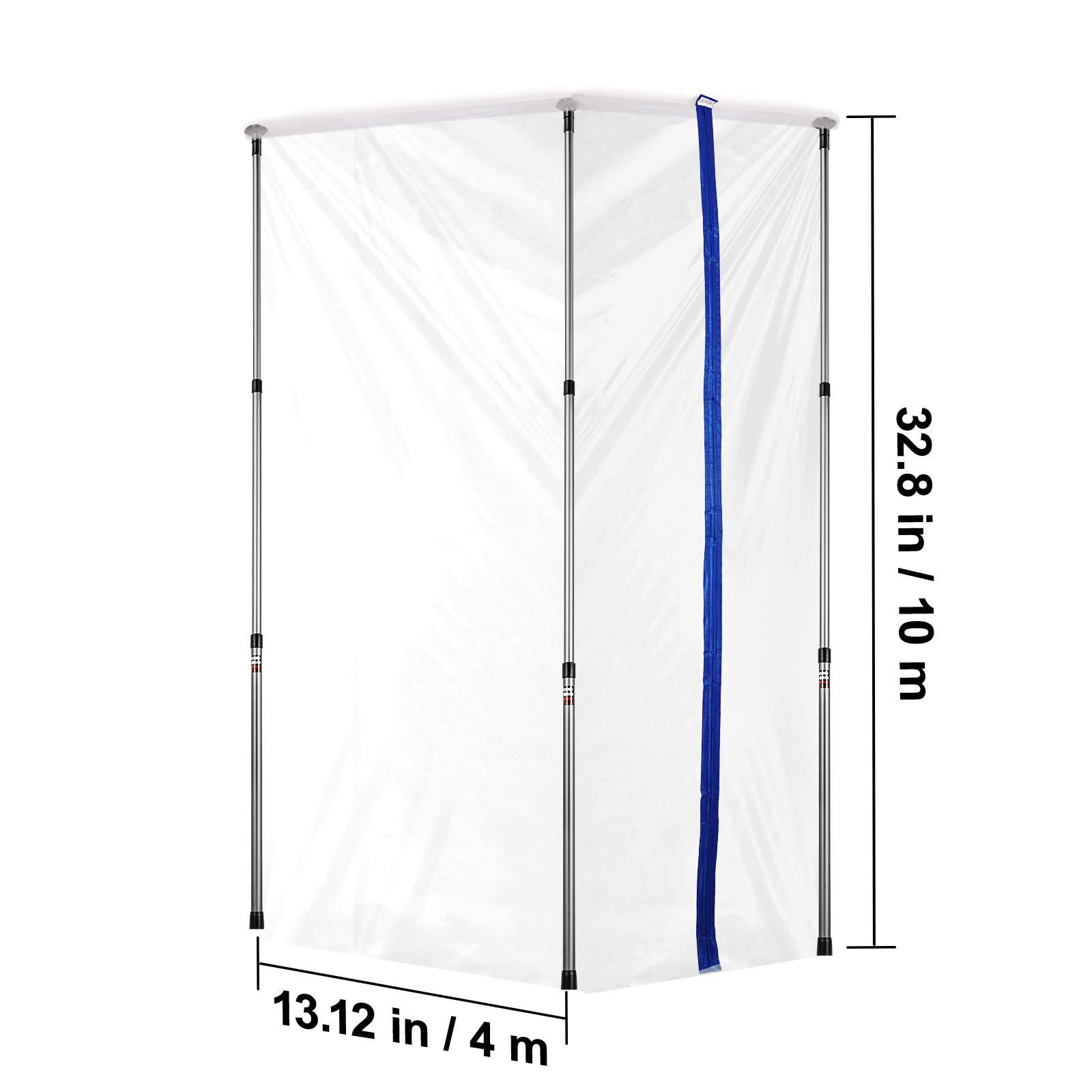 VEVOR Dust Barrier Poles, 10 Ft Spring Barrier Loaded Poles, Dust ...