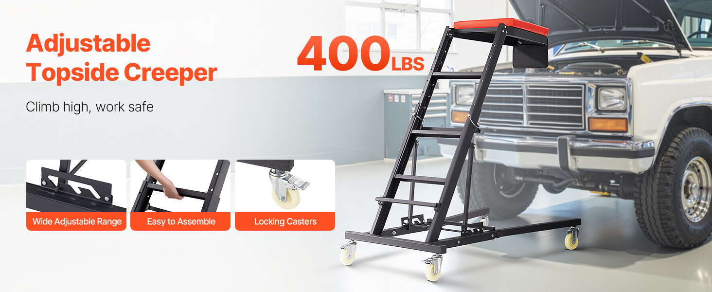 Mechanic Creeper Performance Tool W85015 6 Caster Creeper, 36 Auto Creeper