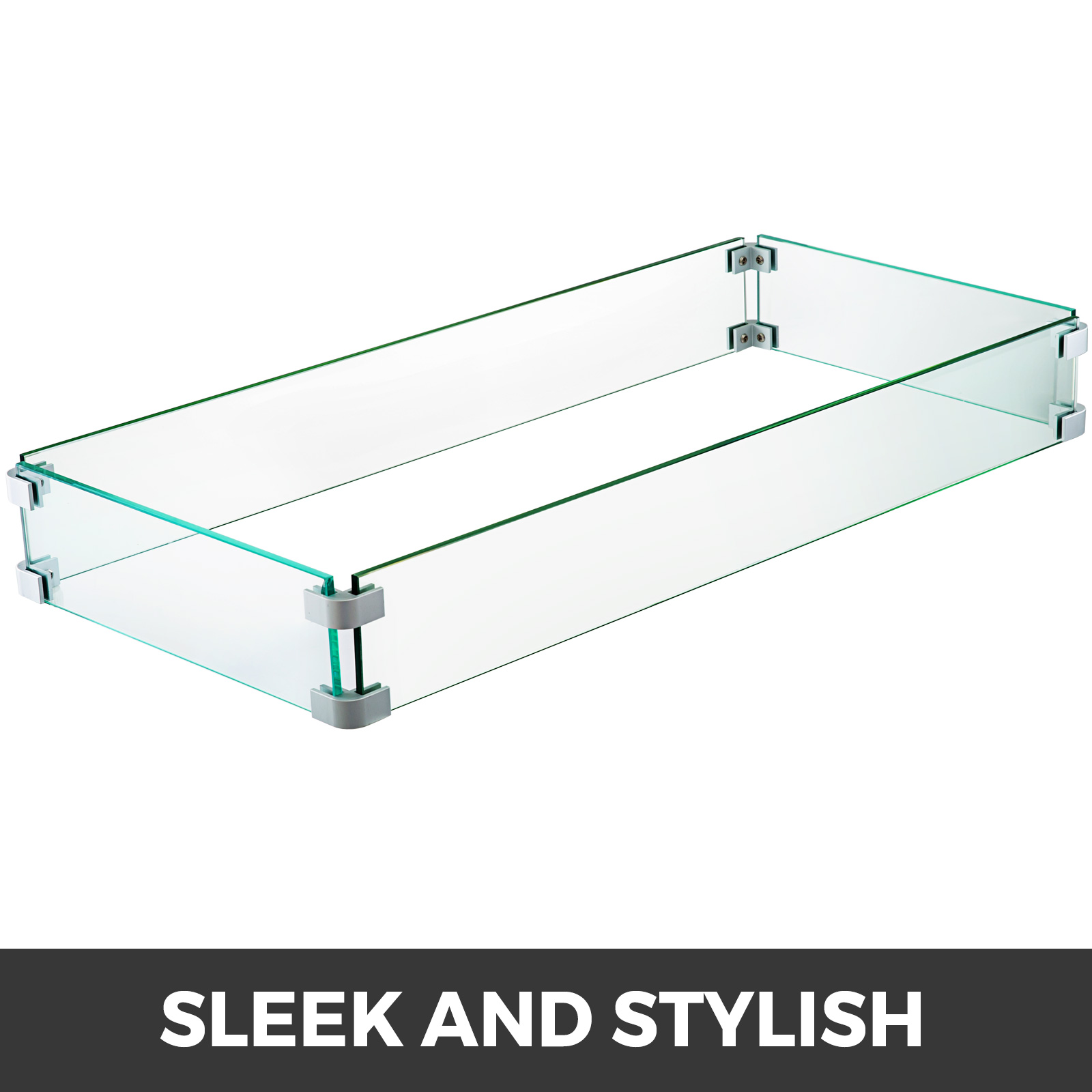 VEVOR Fire Pit Wind Guard Fire Pit Tempered Glass Wind Guard Fence (29. ...