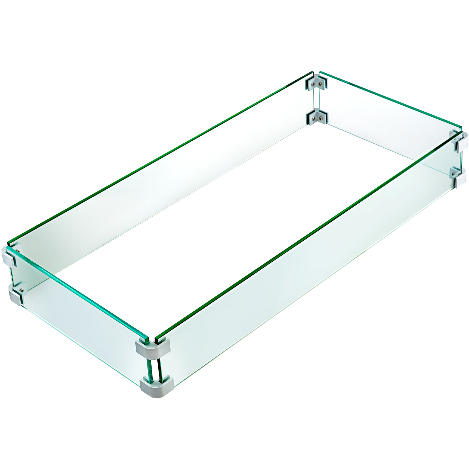 VEVOR Outdoor Fire Pit Wind Guard, 41.8" x 18" x 6" Glass Flame Guard ...