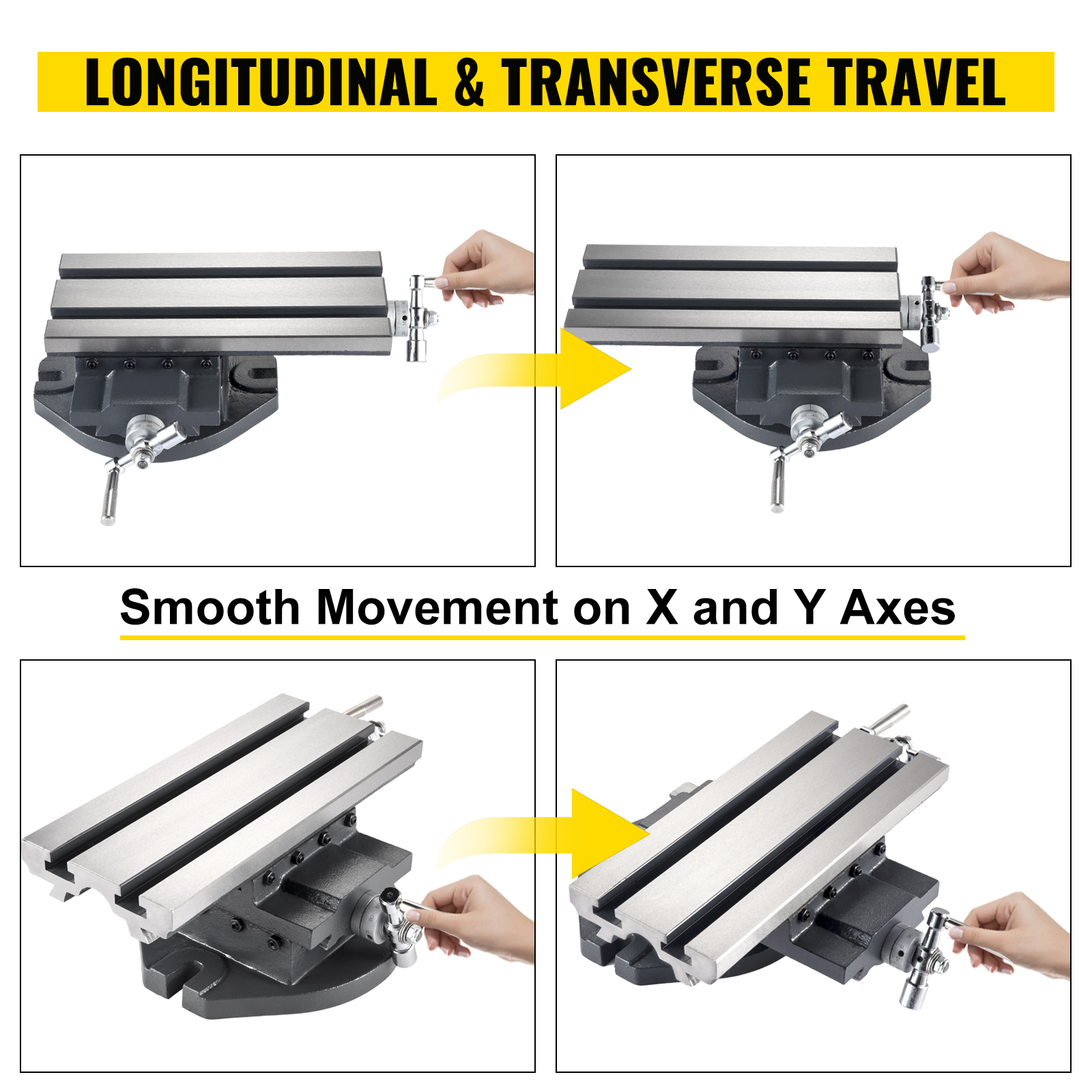 VEVOR Compound Slide Milling Table, 5-1/2'' x 12'' Multifunction ...