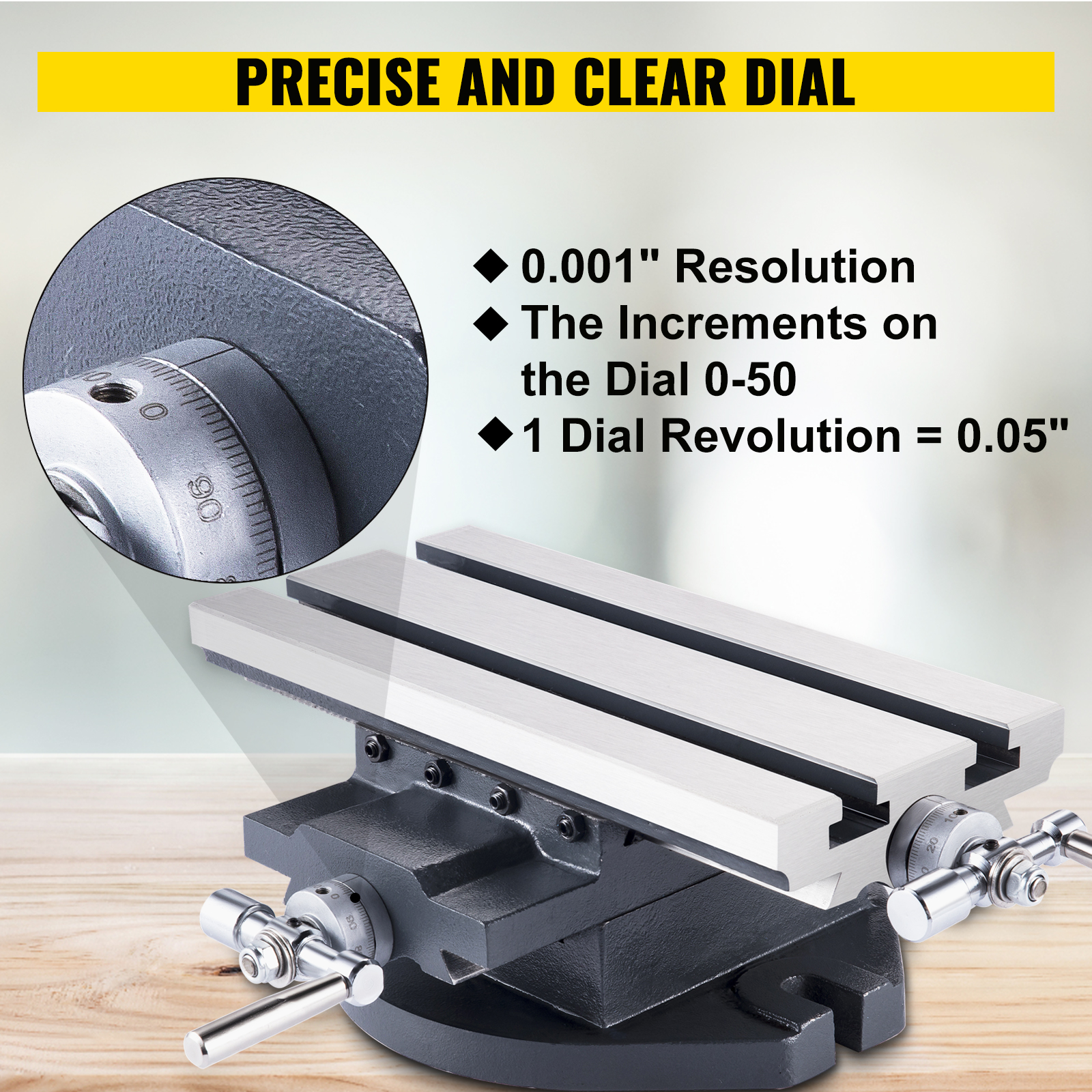 VEVOR Compound Slide Milling Table, 5-1/2'' x 12'' Multifunction ...