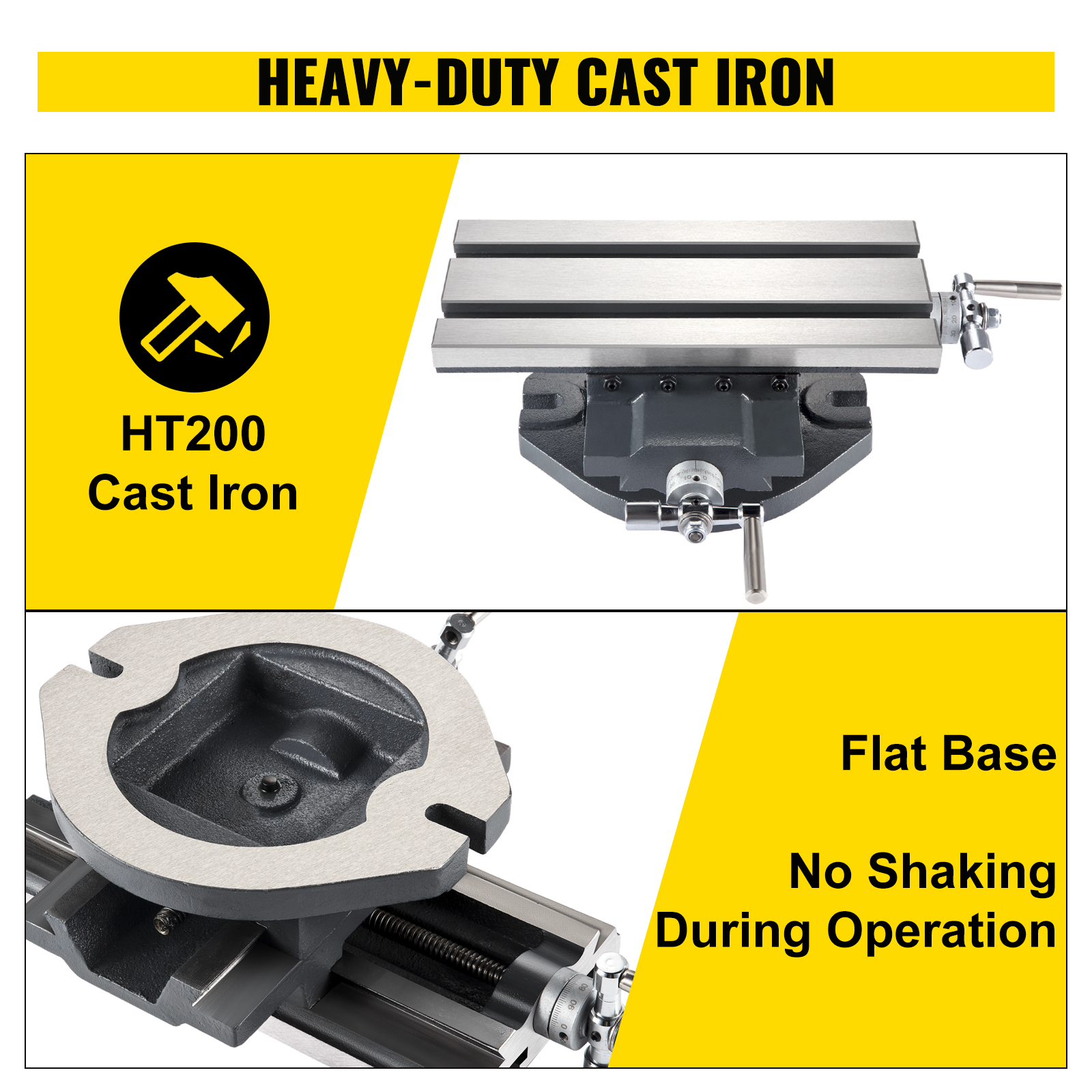 VEVOR Compound Slide Milling Table, 5-1/2'' x 12'' Multifunction ...