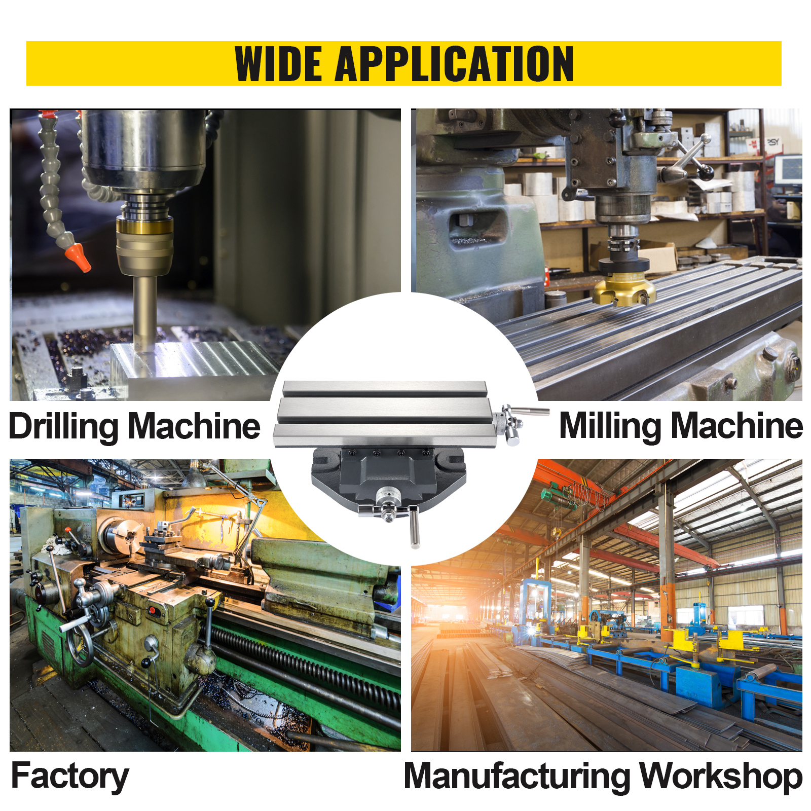 VEVOR Compound Slide Milling Table, 5-1/2'' x 12'' Multifunction ...