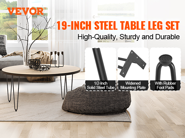 VEVOR 19" Hairpin Furniture Legs, Metal Home DIY Projects for ...