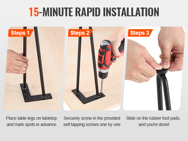 VEVOR 19" Hairpin Furniture Legs, Metal Home DIY Projects for ...