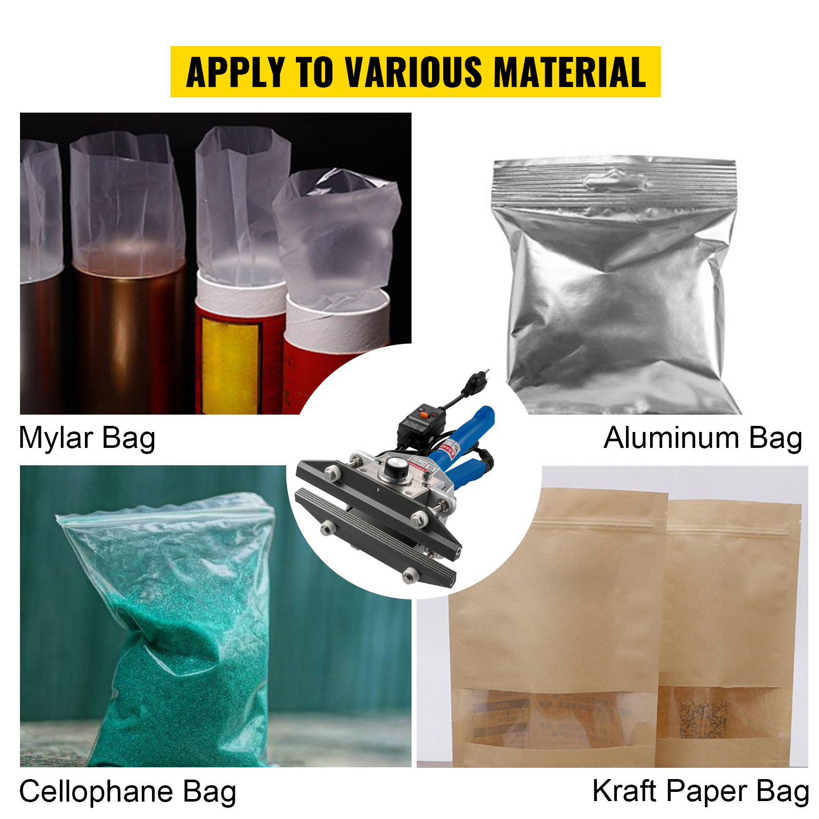 Fkr-200 8 Inch Hand Held Crimp Sealer 10mm Seal Width Aluminum Foil ...