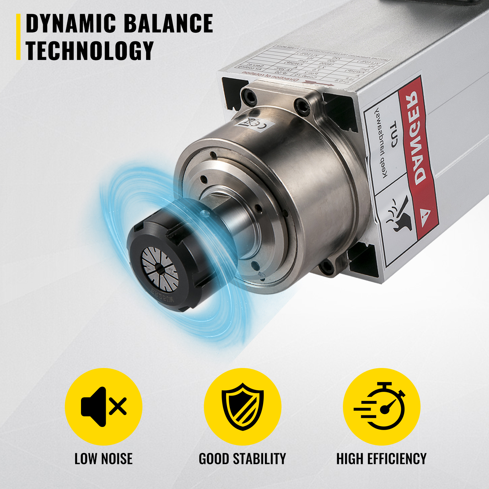 Vevor Square Air Cooled Spindle Motor 2.2kw Cnc Spindle Motor 220v Er25 ...
