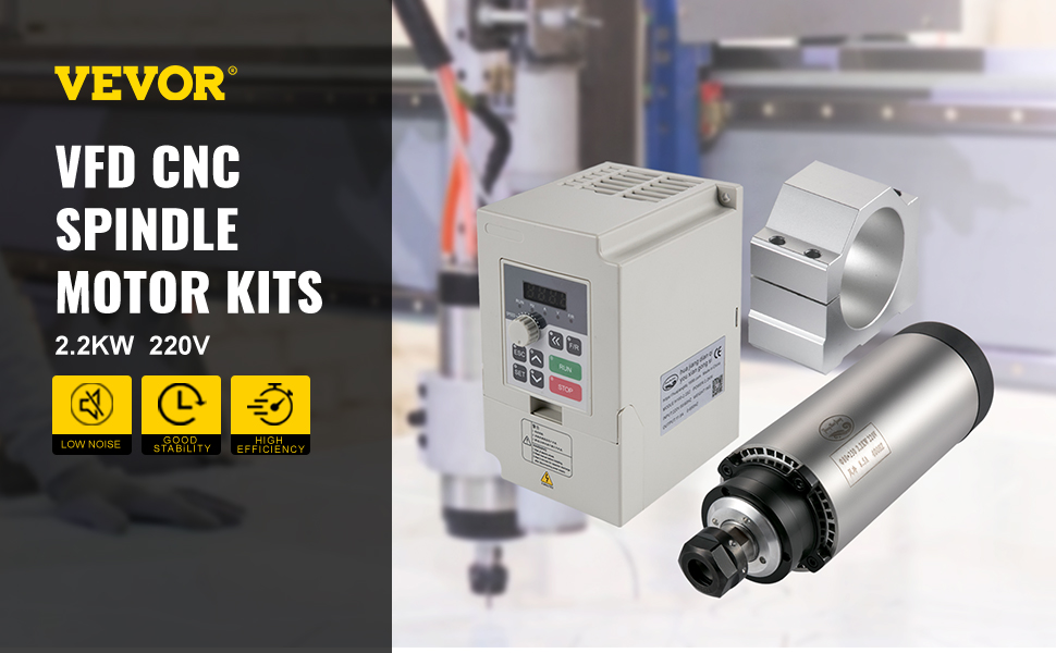 Vevor Cnc Spindle Motor Kit Air Cooled Spindle Motor 2.2kw 220v Vfd ...