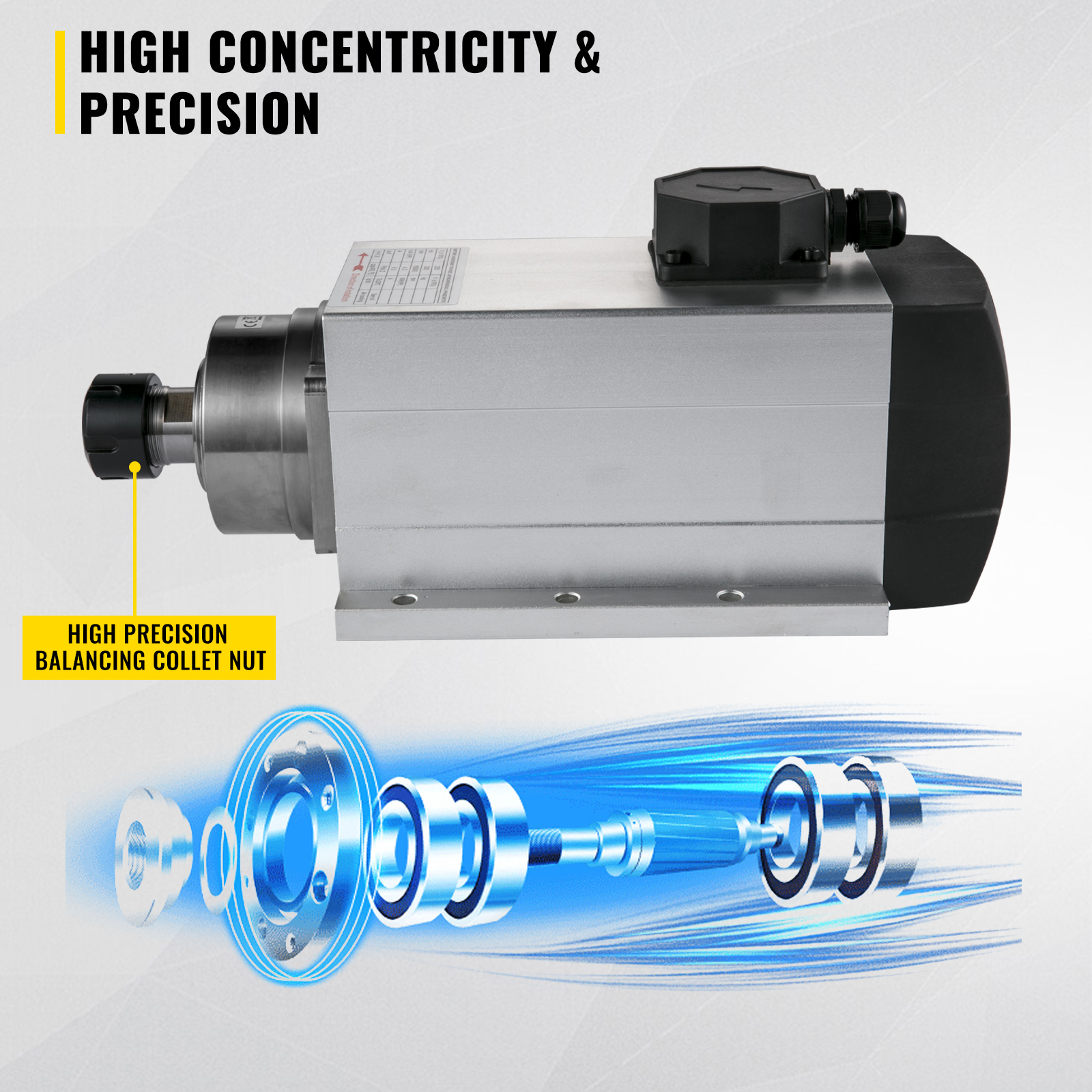 Vevor Motor De Husillo Refrigerado Por Aire Motor De Husillo Cnc 4,5 Kw ...