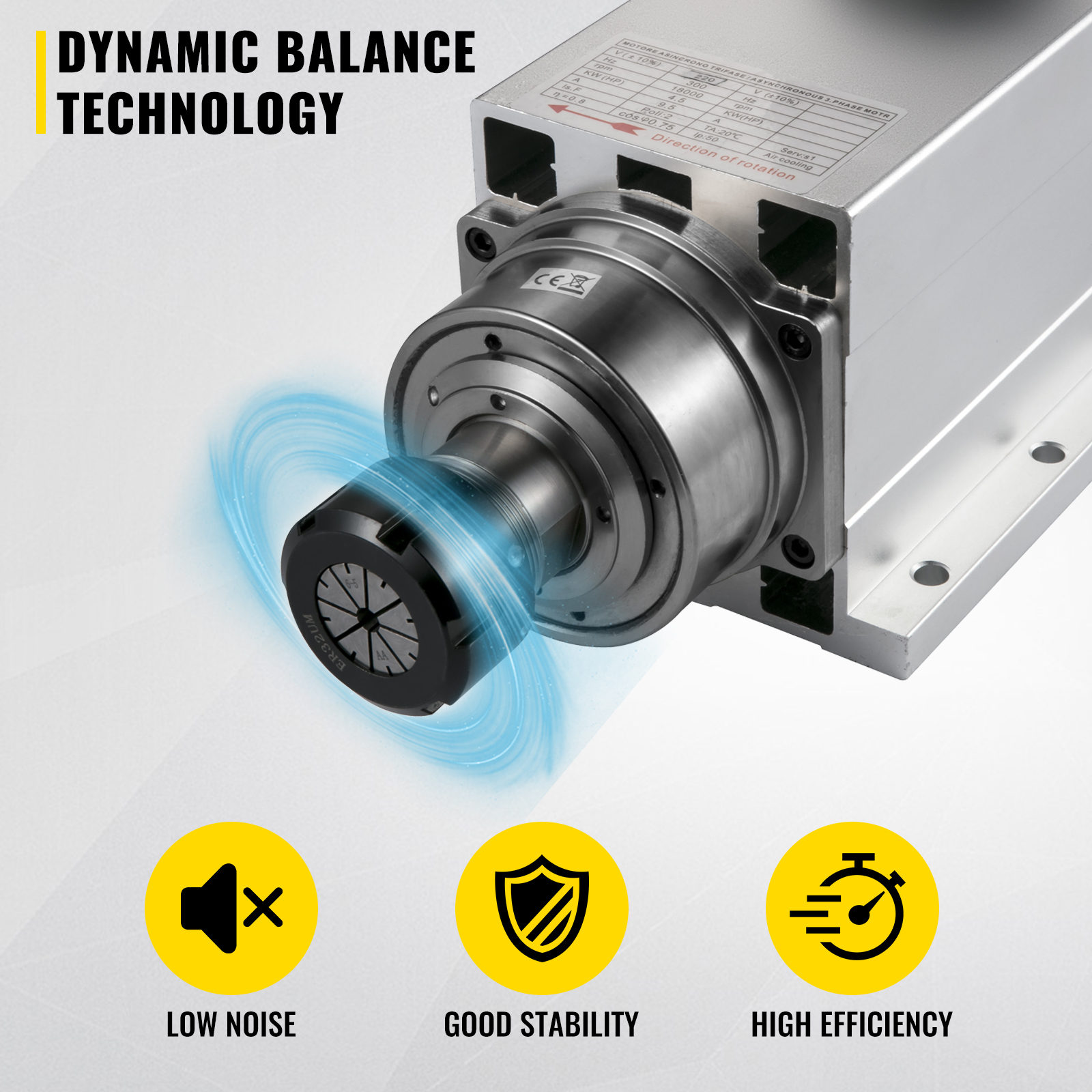 Vevor Motor De Husillo Refrigerado Por Aire Motor Husillo Cnc Er32 4,5 ...