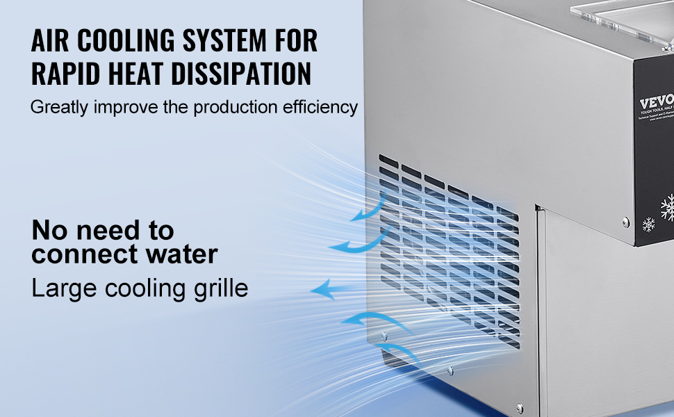 VEVOR Commercial Snowflake Ice Machine 176LBS/24H Stainless Steel for ...