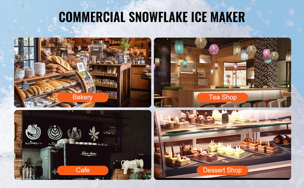 Commercial Snowflake Ice Machine 176LBS/24H Stainless Steel for Ice ...