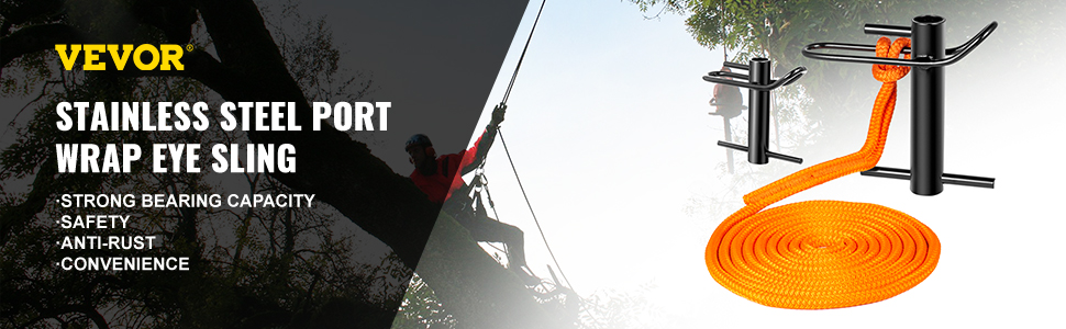 VEVOR Black Whoopee Sling 16 ft,Port Wrap Eye Sling 3/4 Inch,Port Wrap ...