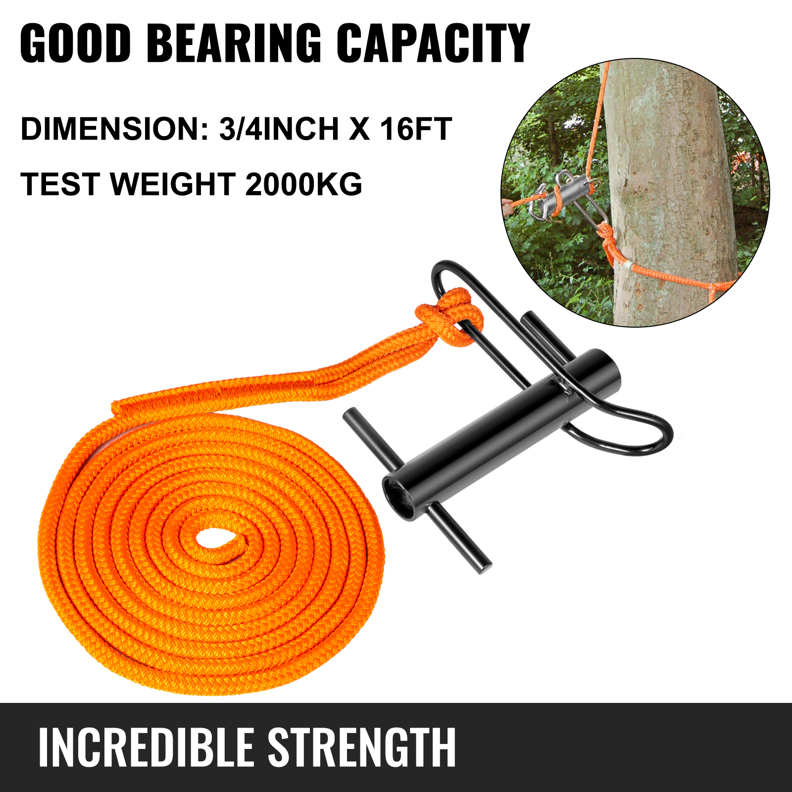 VEVOR Black Whoopee Sling 16 ft,Port Wrap Eye Sling 3/4 Inch,Port Wrap ...