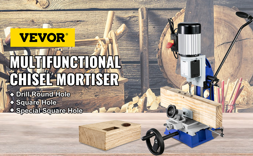 VEVOR Table Mortiser, 1/2 HP, 1700 RPM, Bench Drill Press with Movable ...