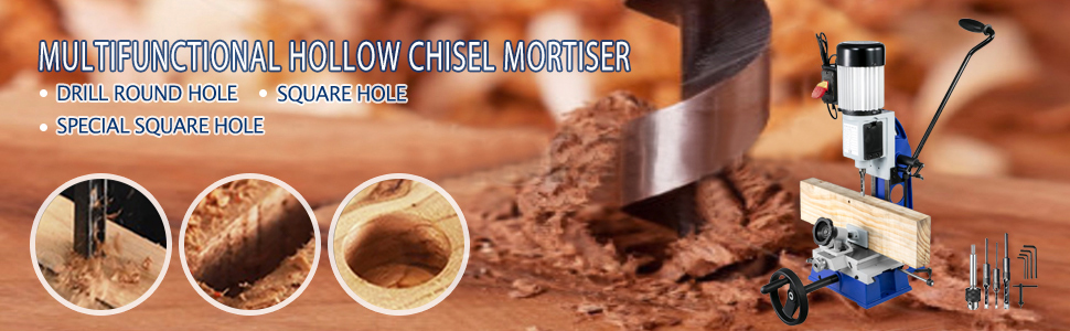 VEVOR Woodworking Mortise Machine, 1/2 HP Motor, Powermatic Mortiser ...