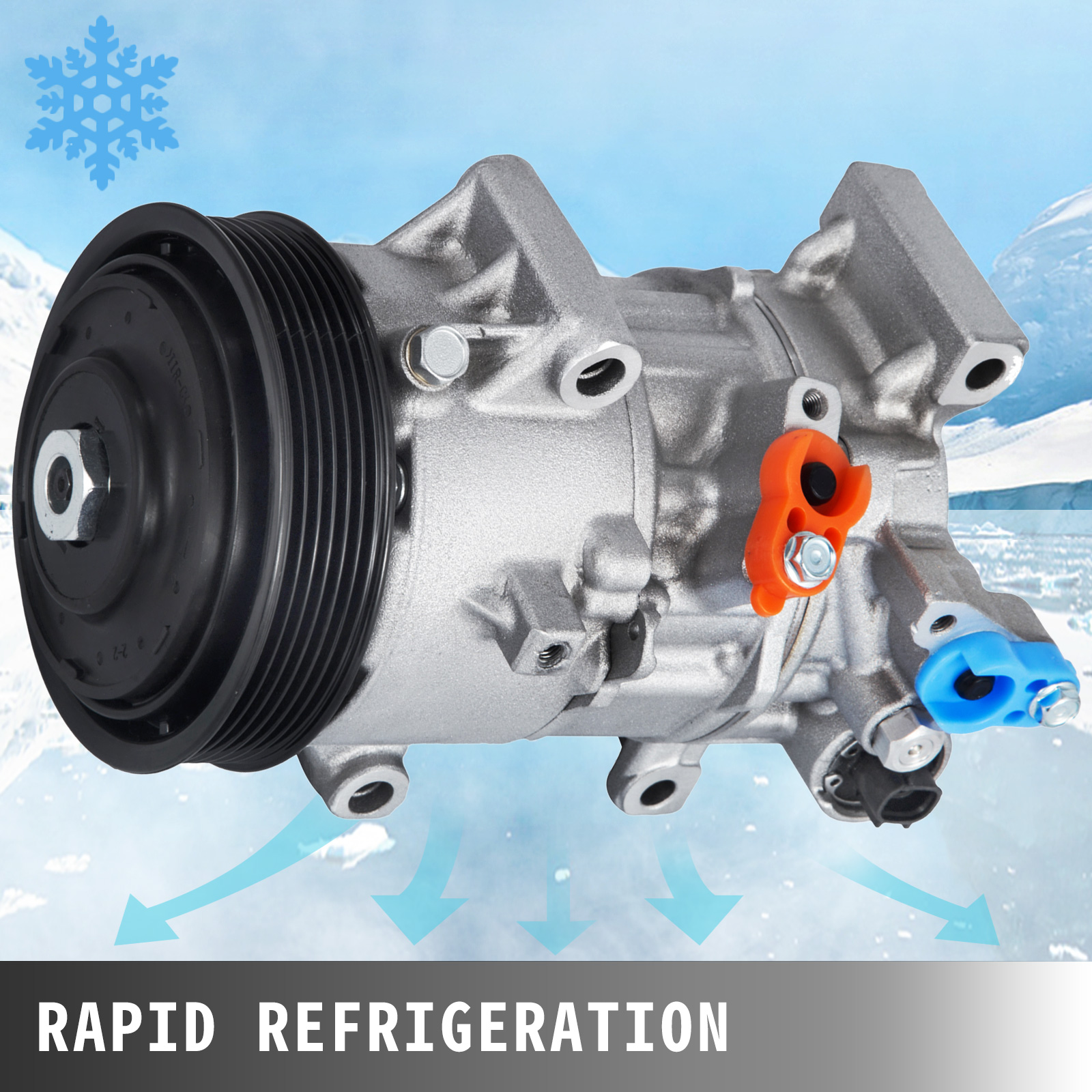 88310-02852 AC Compressor w/Clutch 6SES14C for 2014-2016 Toyota Corolla ...