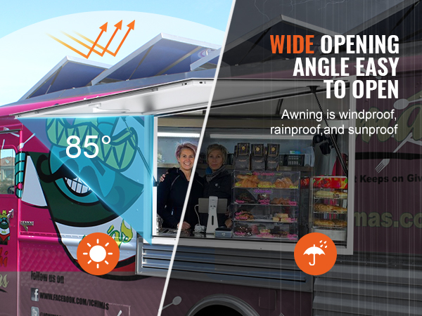 VEVOR Concession Window 36"x24", Aluminum Alloy Food Truck Service ...