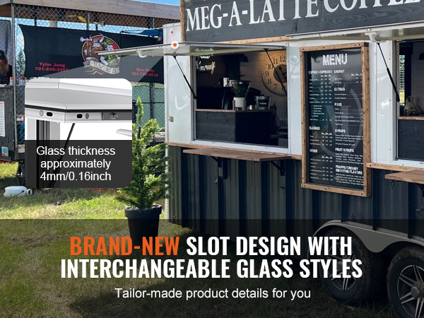 VEVOR Concession Window 36"x36", Aluminum Alloy Food Truck Service ...
