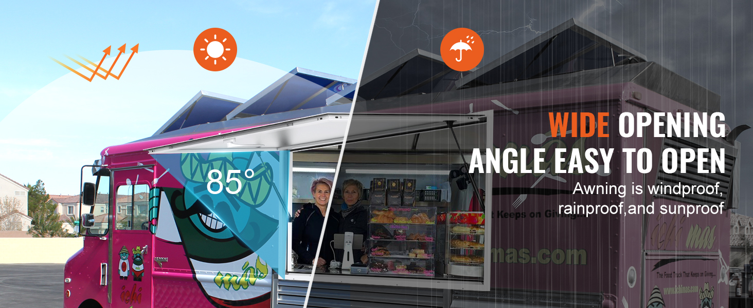 VEVOR Concession Window 74"x40", Aluminum Alloy Food Truck Service ...
