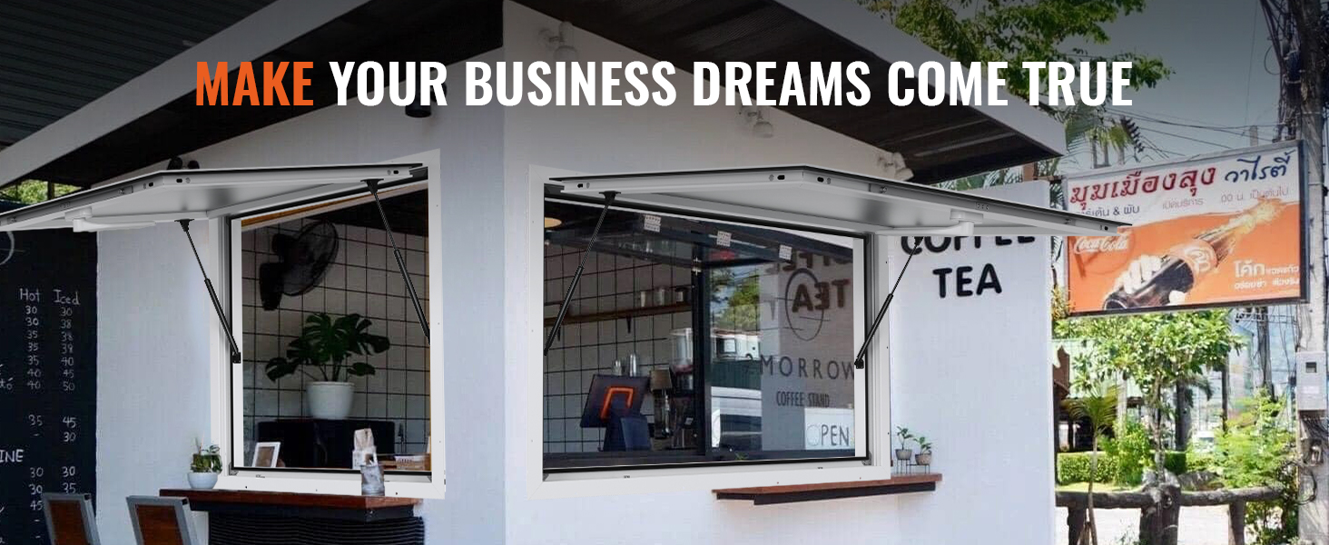 VEVOR Concession Window 74"x40", Aluminum Alloy Food Truck Service ...
