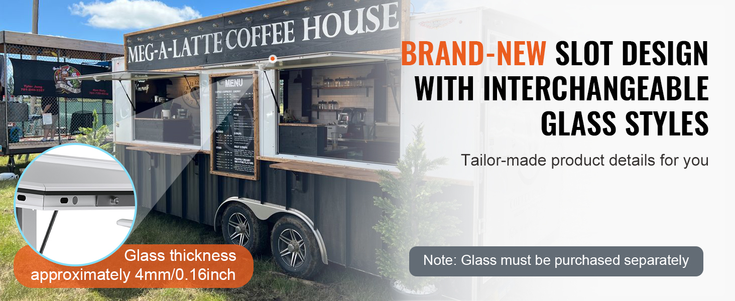 VEVOR Concession Window 96"x48", Aluminum Alloy Food Truck Service ...