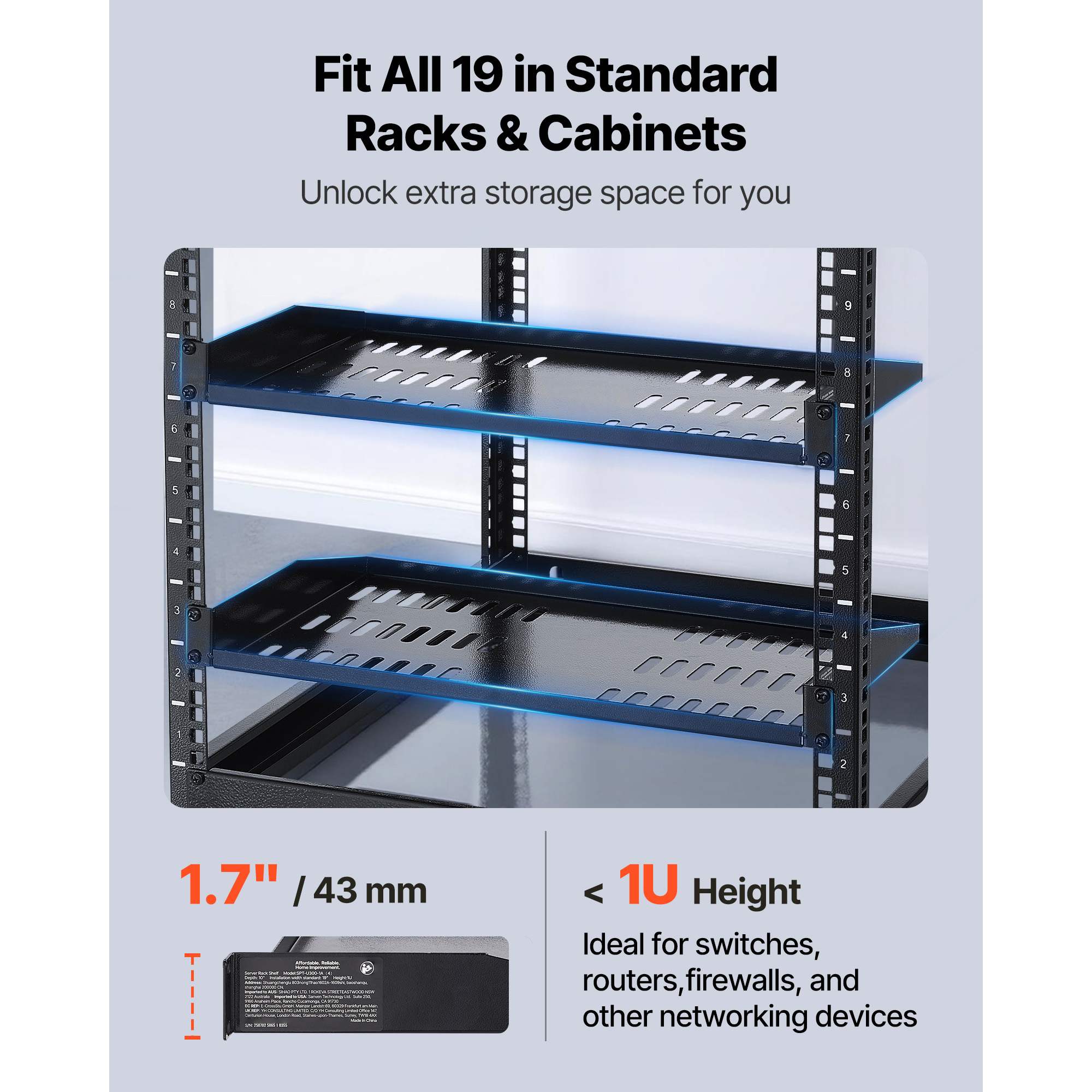 Mophorn 1U Server Rack Shelf, 4-Pack, 50 lbs Load Capacity, Vented ...