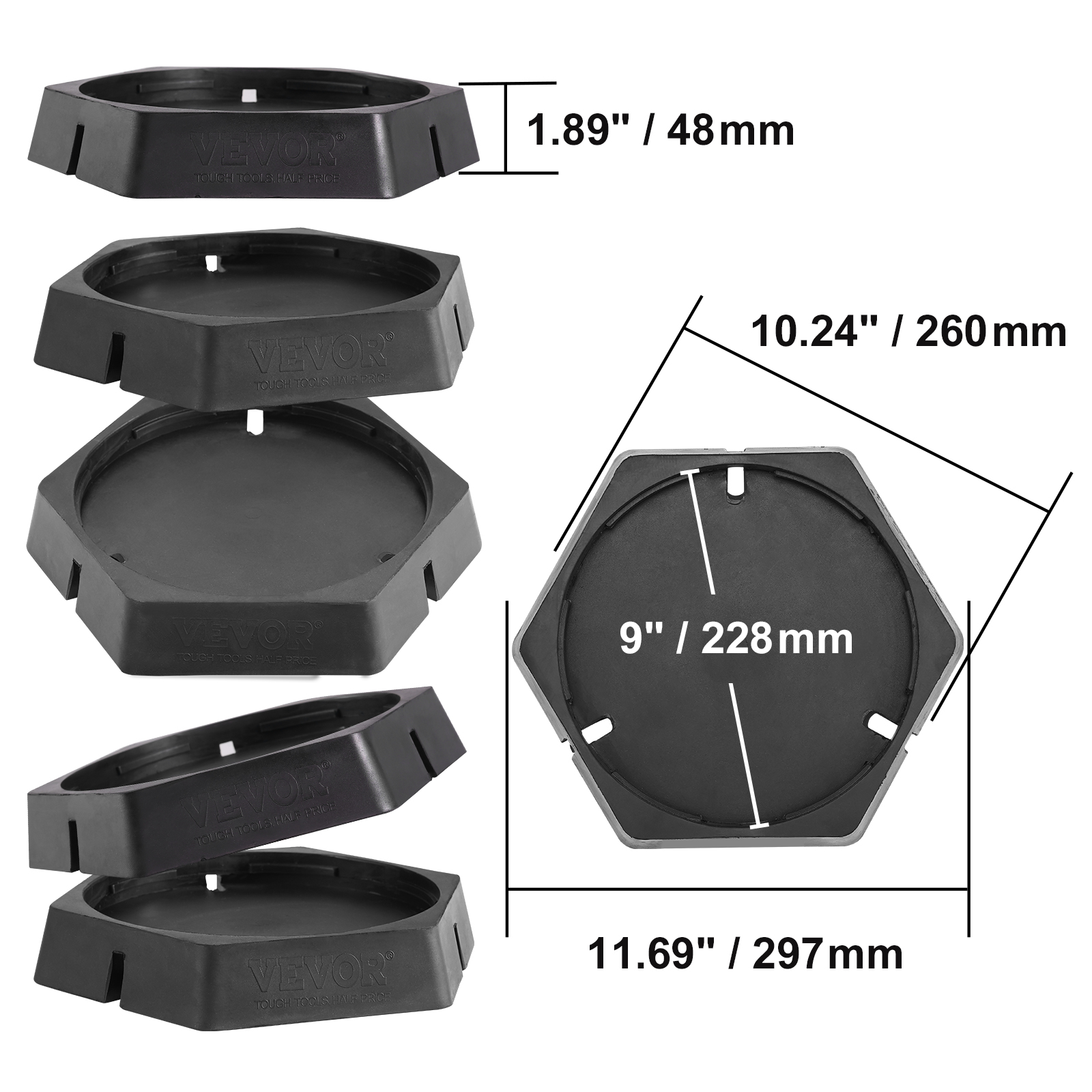 VEVOR RV Leveling Pads, 9 Inch Round Landing Feet, Permanent Attached ...