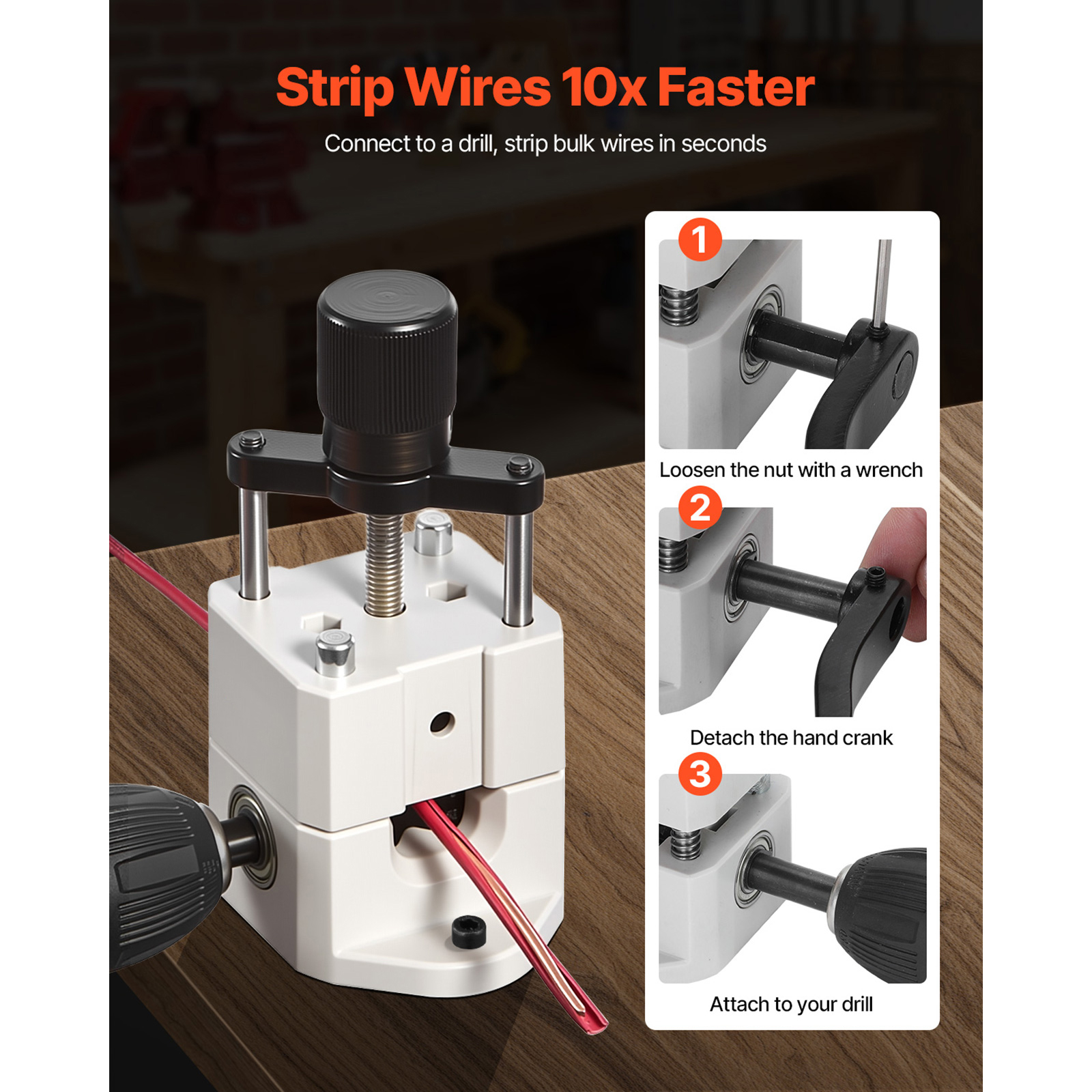 Mophorn Manual Wire Stripping Machine, 0.06-1 in, Portable Copper ...
