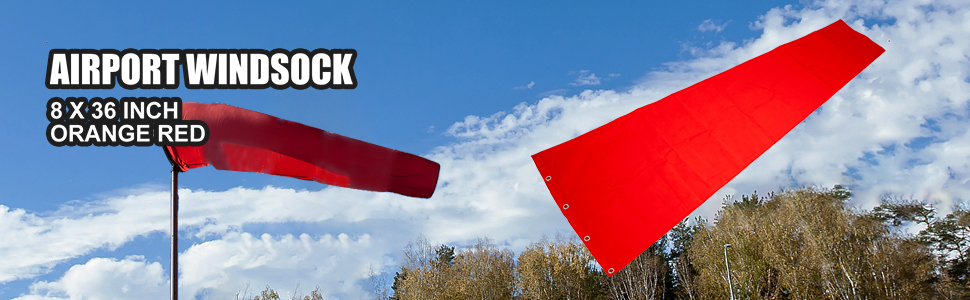 Luchthaven Windrichting 8 "x 36" Luchtvaart Windsok Oranje Rood | VEVOR NL